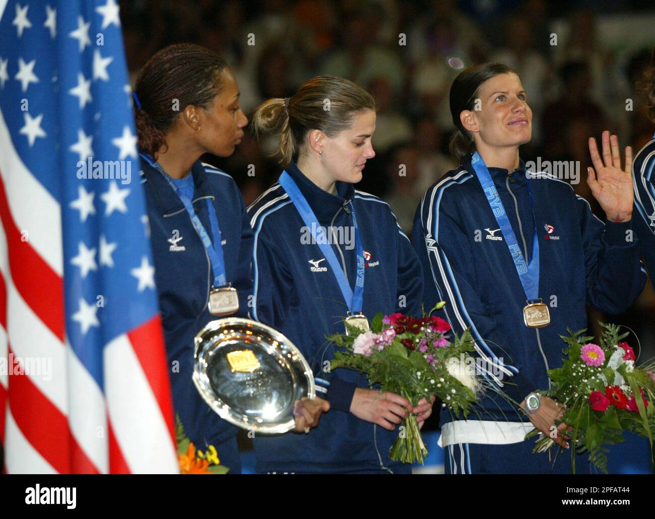 U.S. volleyball players Tara Cross-Battle, Jennifer Flynn and Stacy ...