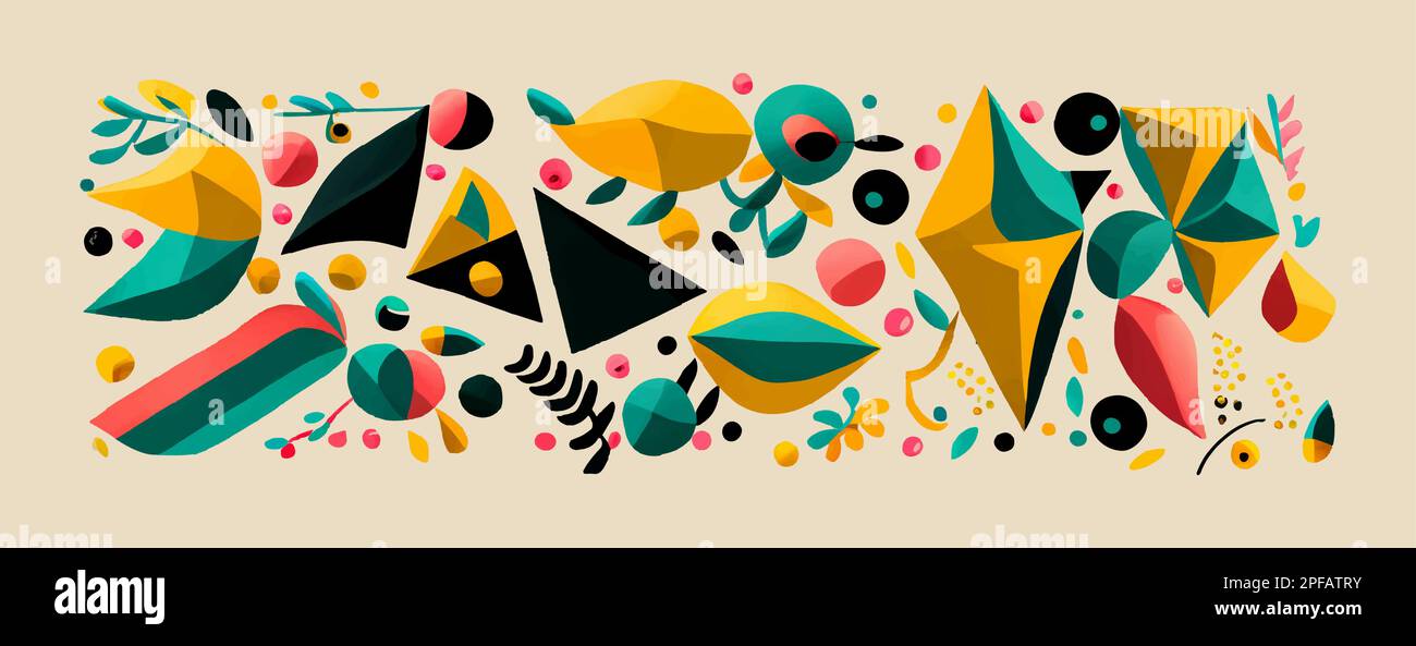 Colorful abstract modern banner illustration. Multicolored geometric ...