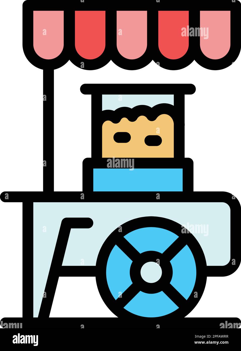 Popcorn street cart icon. Outline popcorn street cart vector icon for ...