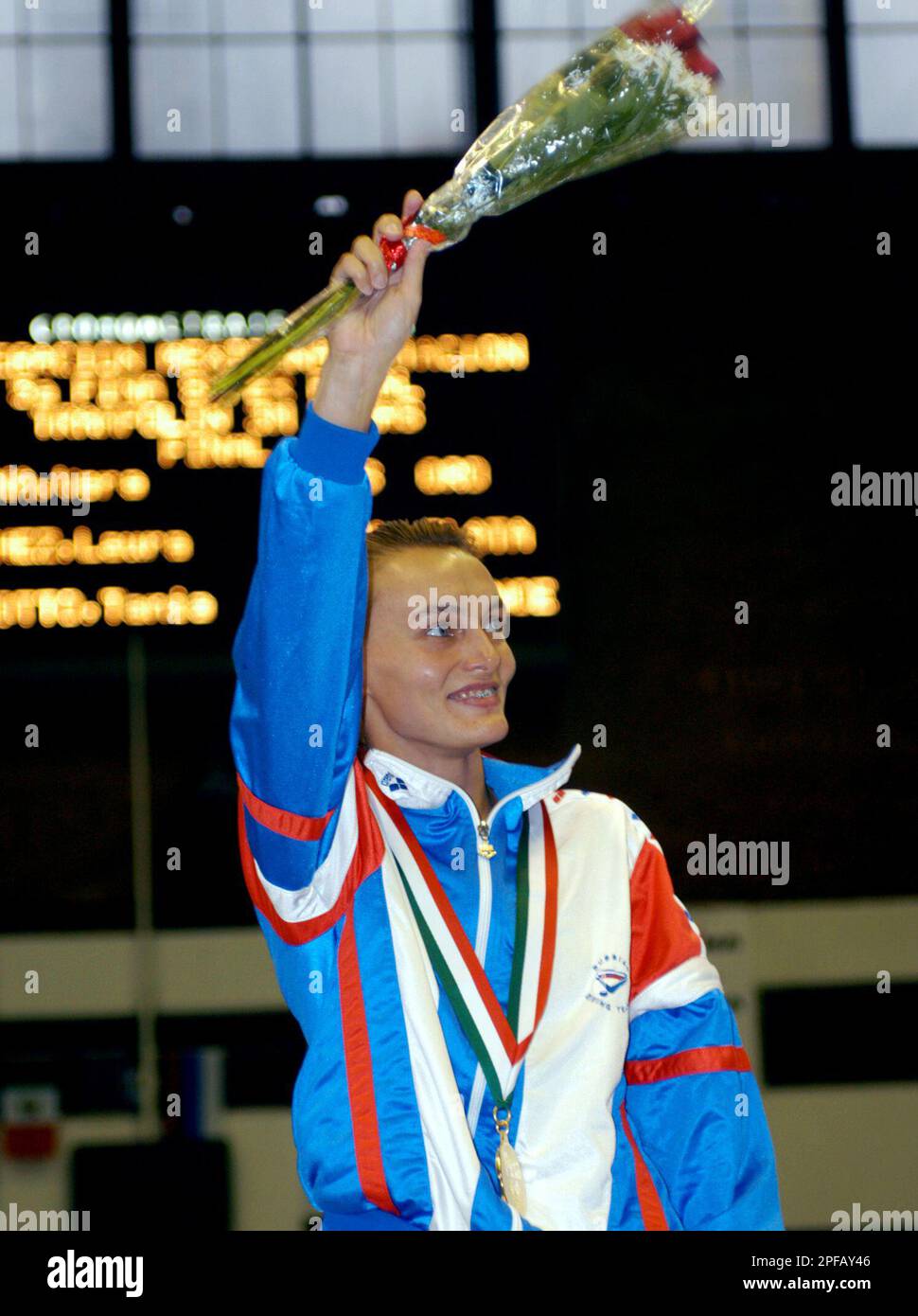 Russia's Vera Llyina celebrates after winning a gold medal in 3 meter ...
