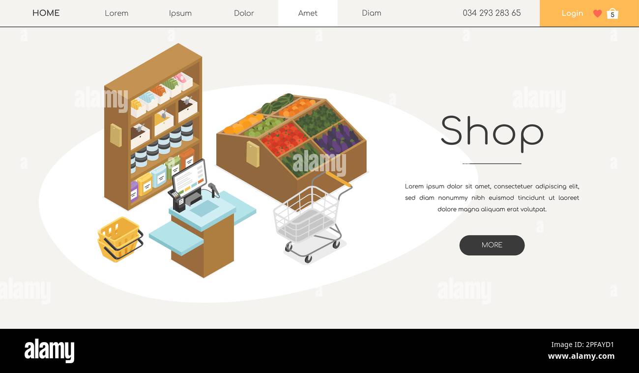 Vegetable shop interior Stock Vector Images - Alamy