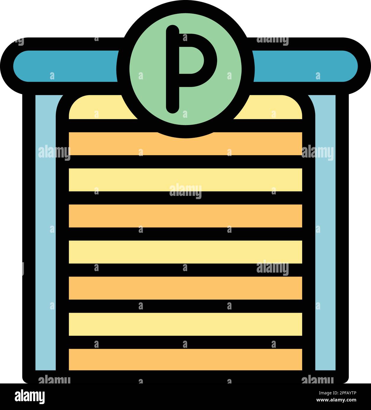 Covered parking icon. Outline covered parking vector icon for web ...