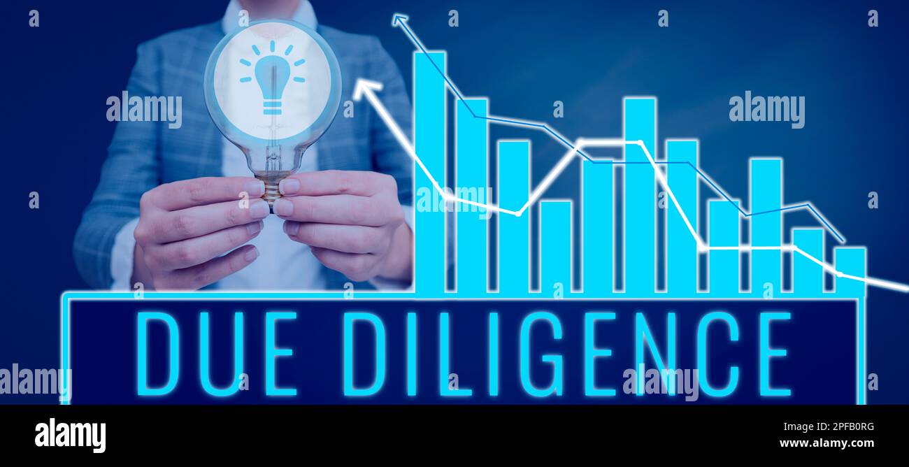 Sign displaying Due Diligence. Business idea avoid harming other ...