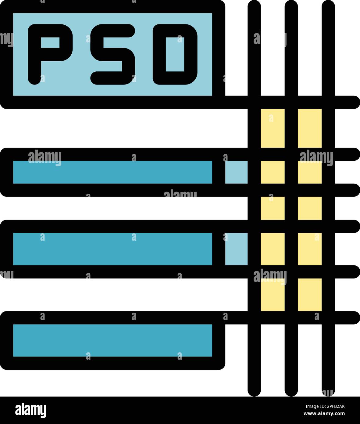 Psd file icon. Outline psd file vector icon for web design isolated on ...