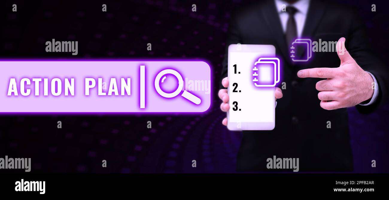 Inspiration showing sign Action Plan. Business overview list of things ...