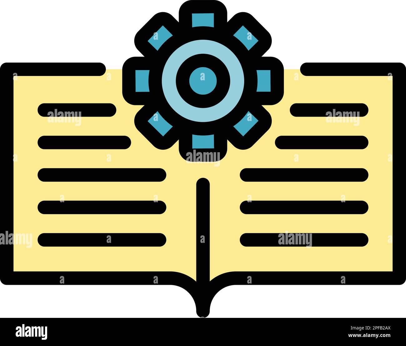 Gear book icon. Outline gear book vector icon for web design isolated ...