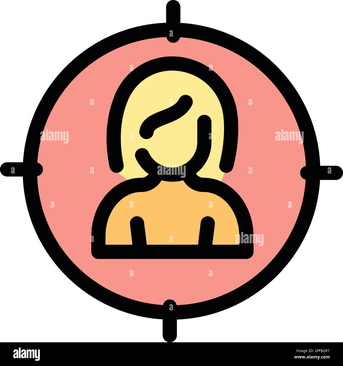 Target profile icon. Outline target profile vector icon for web design ...