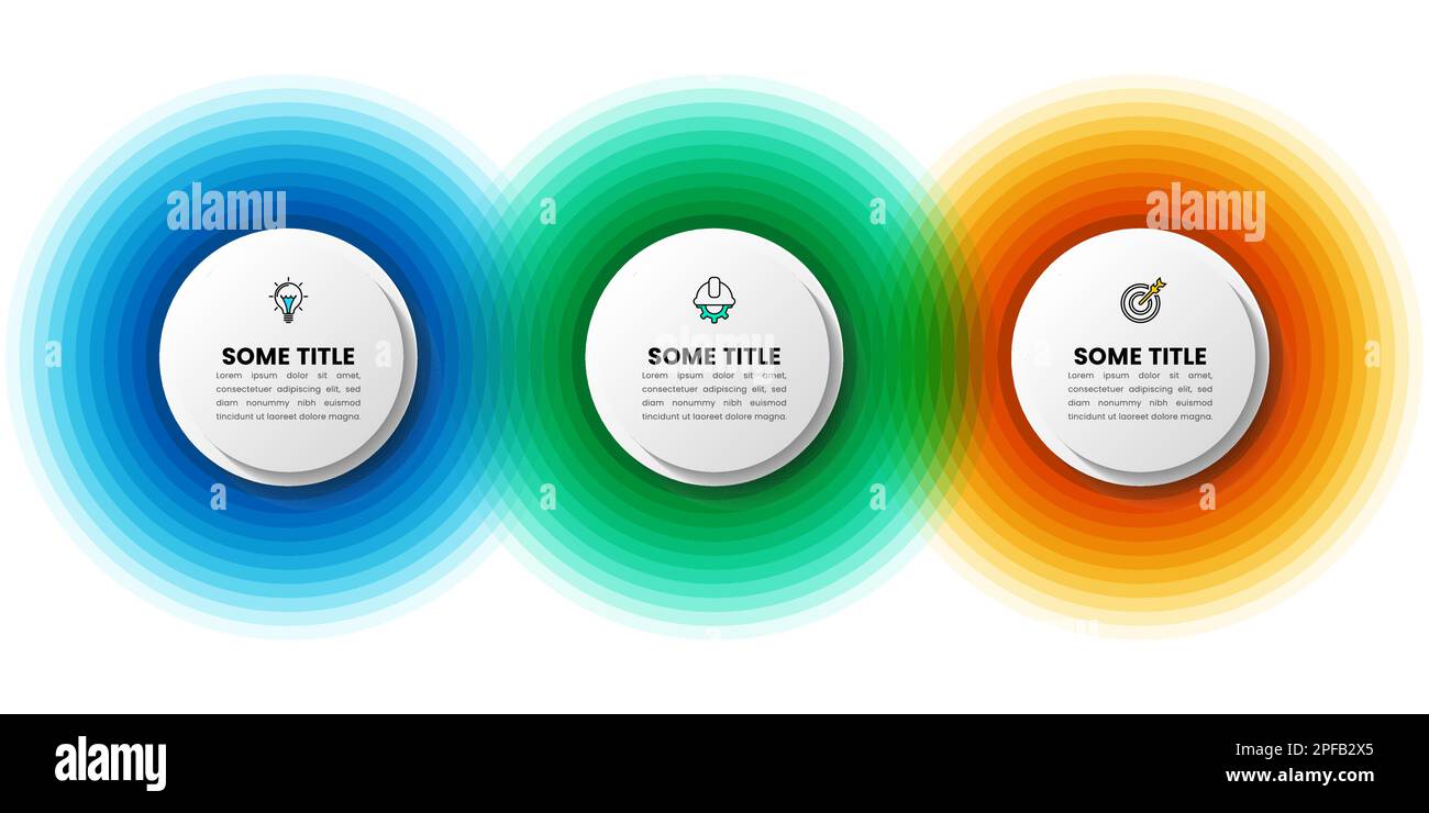 Infographic template with icons and 3 options or steps. Circle. Can be used for workflow layout ...
