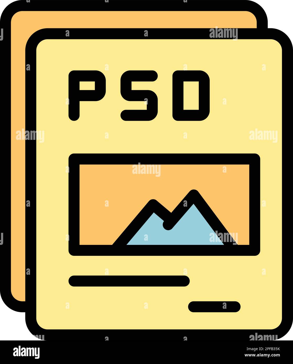 Psd document icon. Outline psd document vector icon for web design ...