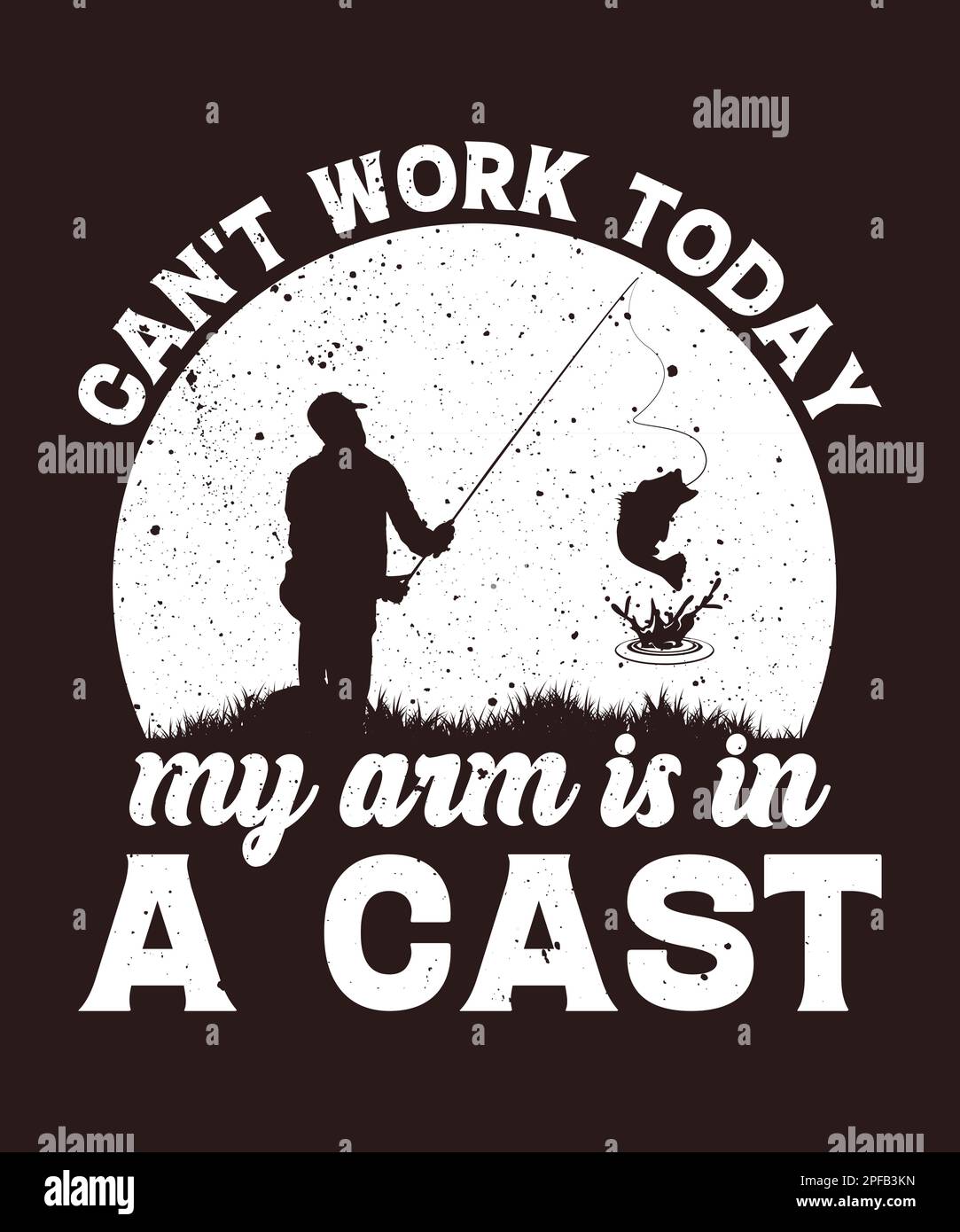Can't work today my arm is in a cast fishing t-shirt Stock Vector Image ...