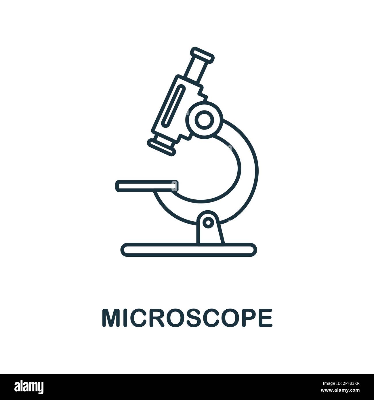 Microscope line icon. Simple element from healthcare collection. Creative Microscope outline ...