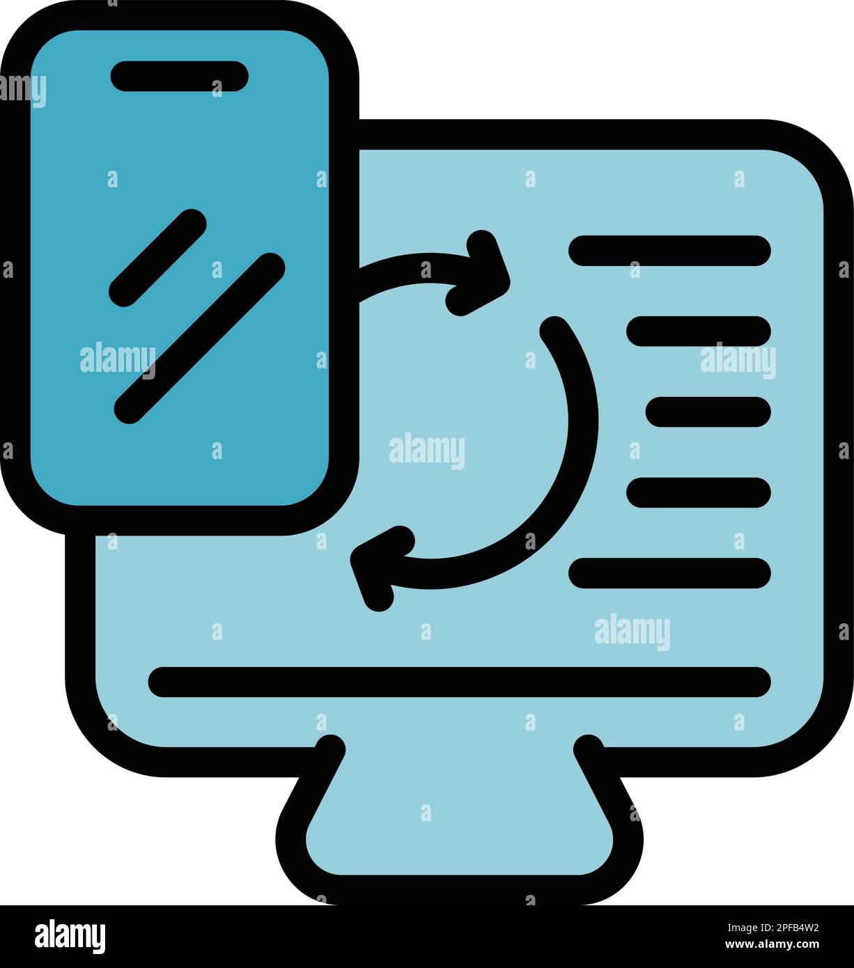 Smartphone pc update icon. Outline Smartphone pc update vector icon for ...