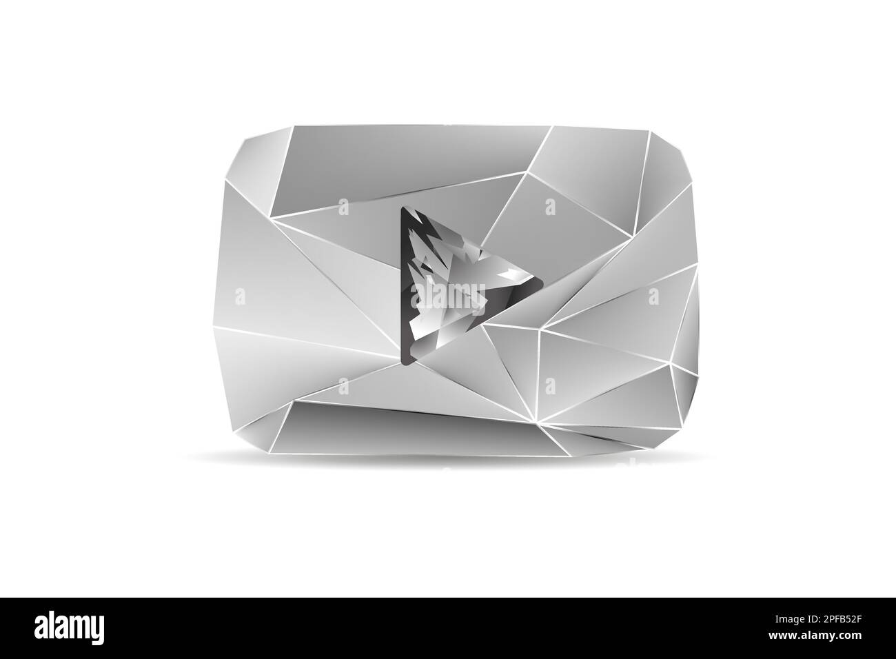 DIAMOND PLAY BUTTON Award, trophy on white background. Editable Vector ...