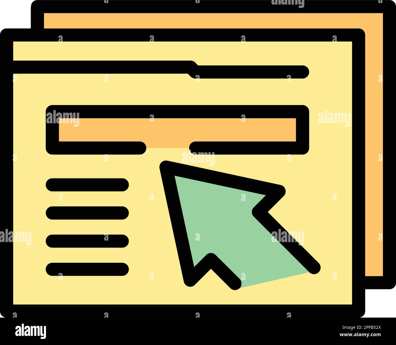 Webpage information icon. Outline webpage information vector icon for ...