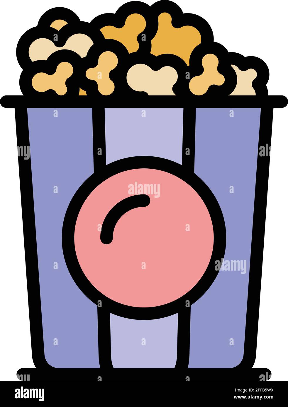 Carton popcorn icon. Outline carton popcorn vector icon for web design ...