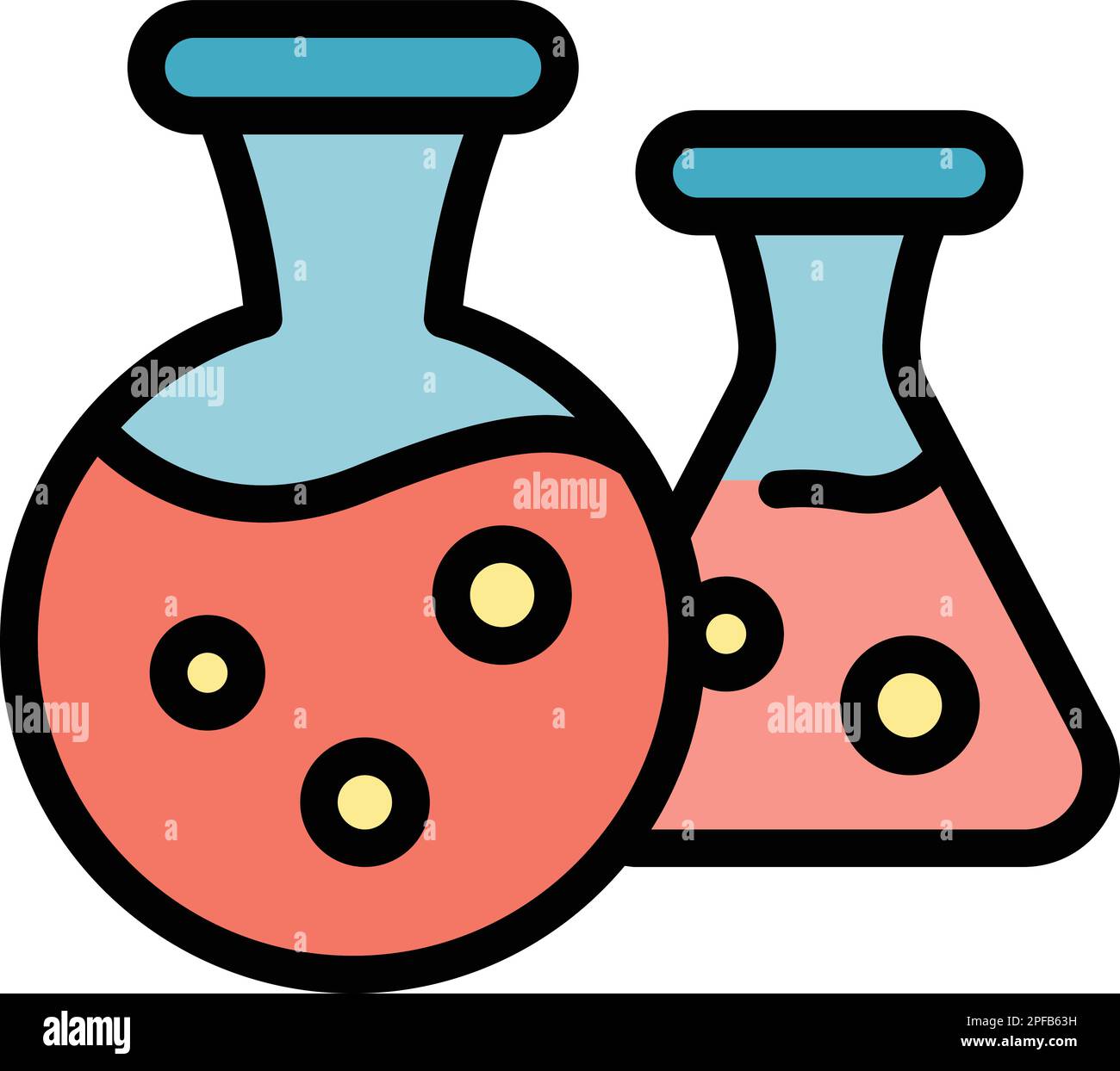 Test flask icon. Outline test flask vector icon for web design isolated ...