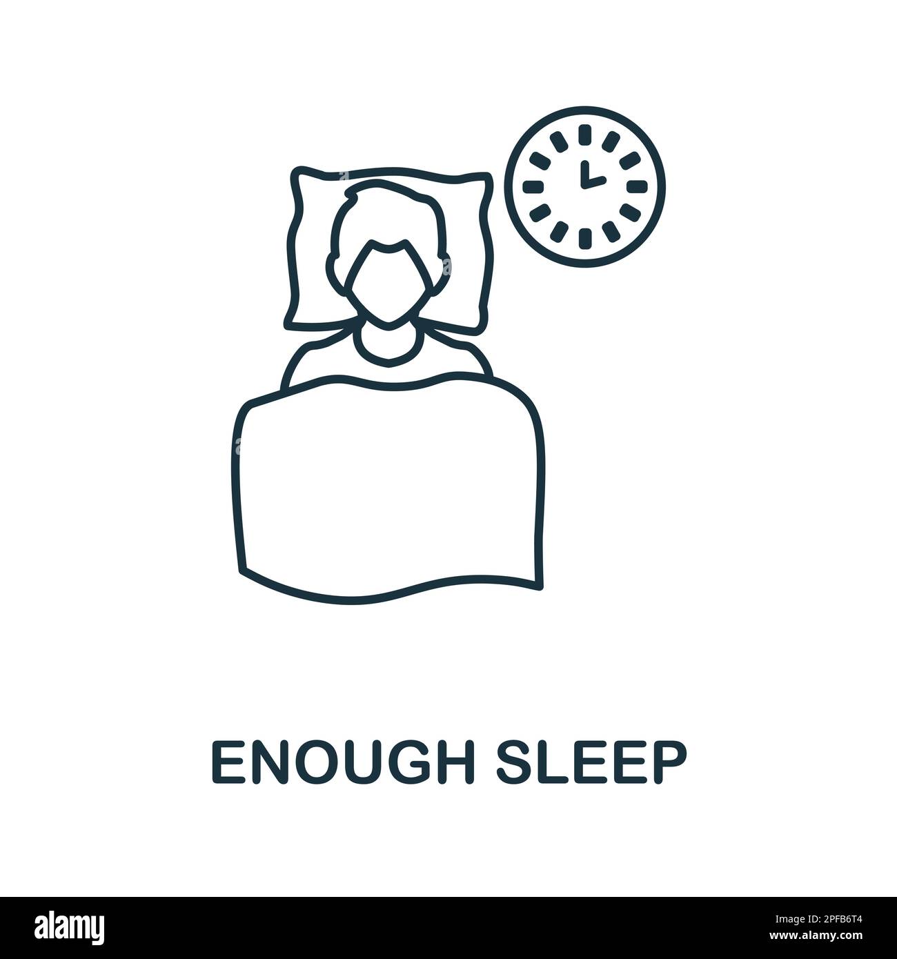 Enough Sleep line icon. Monochrome simple Enough Sleep outline icon for ... Enough Sleep line icon. Monochrome simple Enough Sleep outline icon for ...