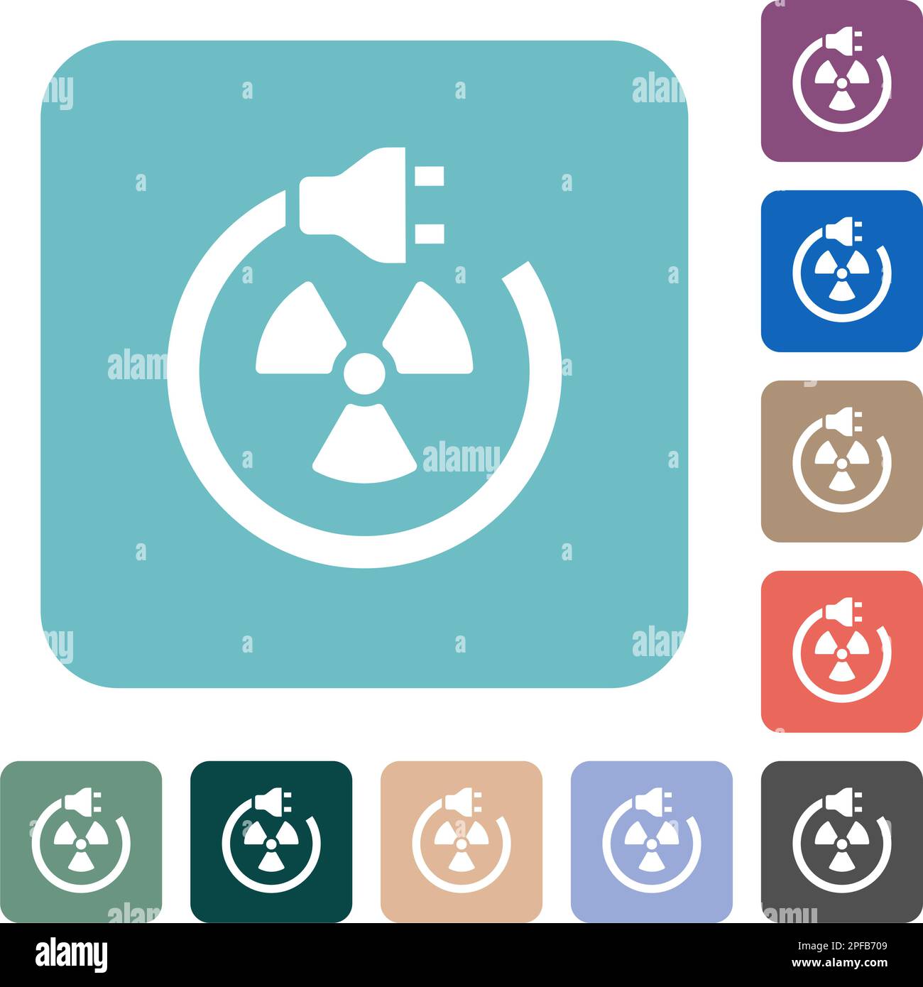 Nuclear energy white flat icons on color rounded square backgrounds Stock Vector Image & Art - Alamy