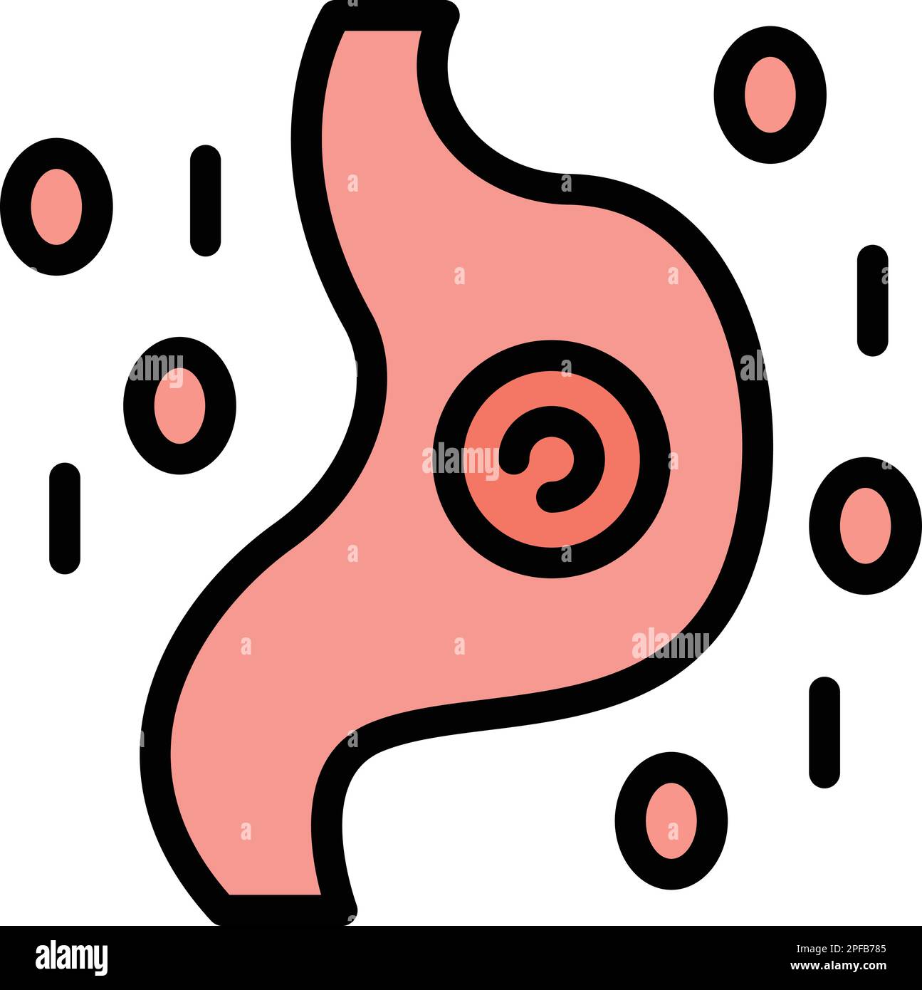 Stomach virus icon. Outline stomach virus vector icon for web design isolated on white ...