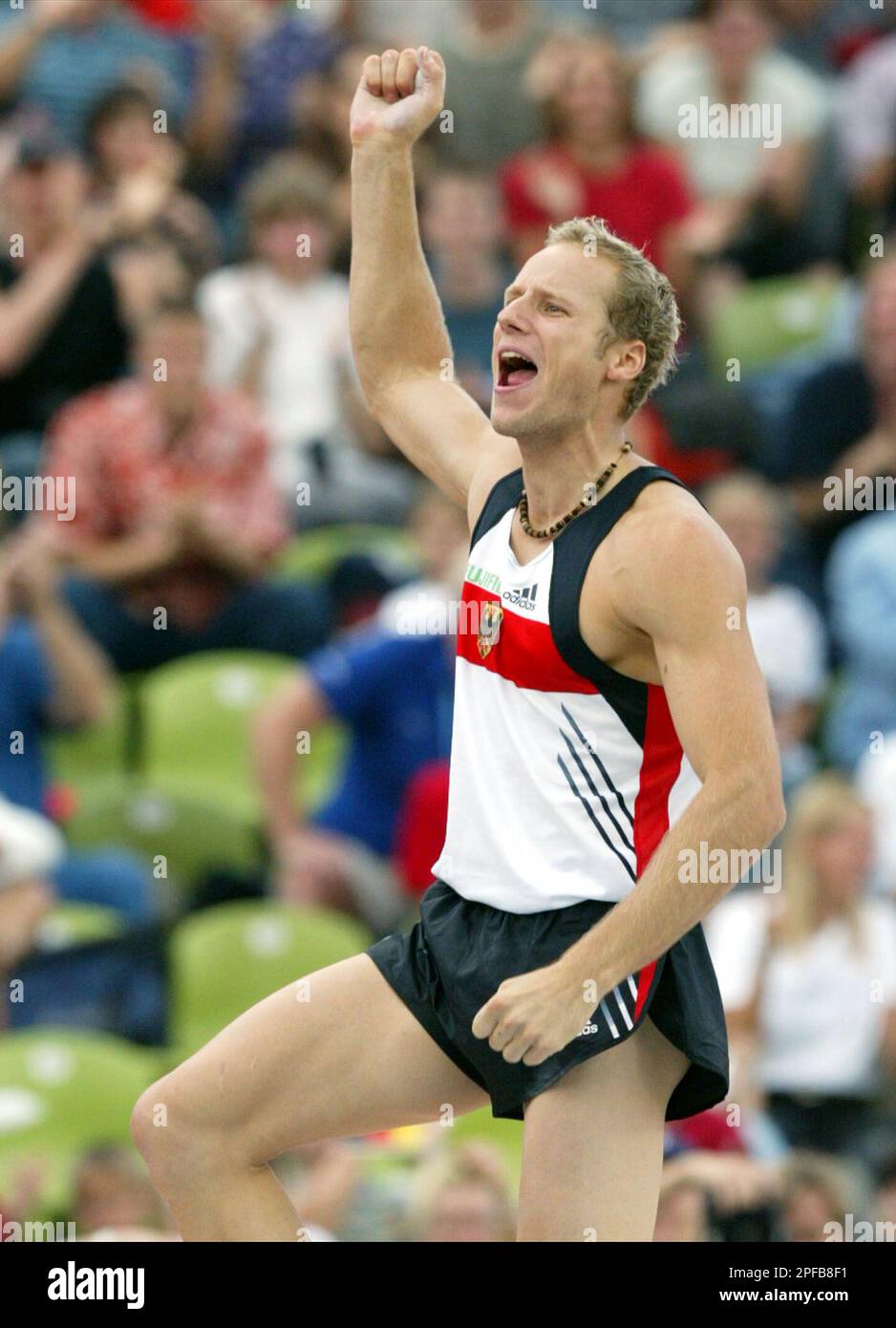 Germany's Lars Borgeling reacts during the pole vault final at the ...