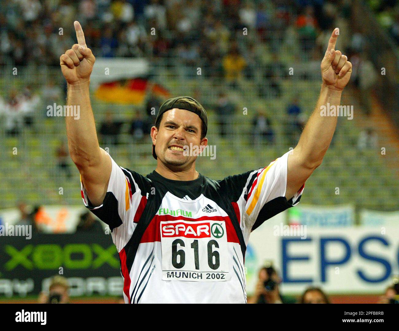 Germany's Boris Henry celebrates after winning the bronze medal in the ...