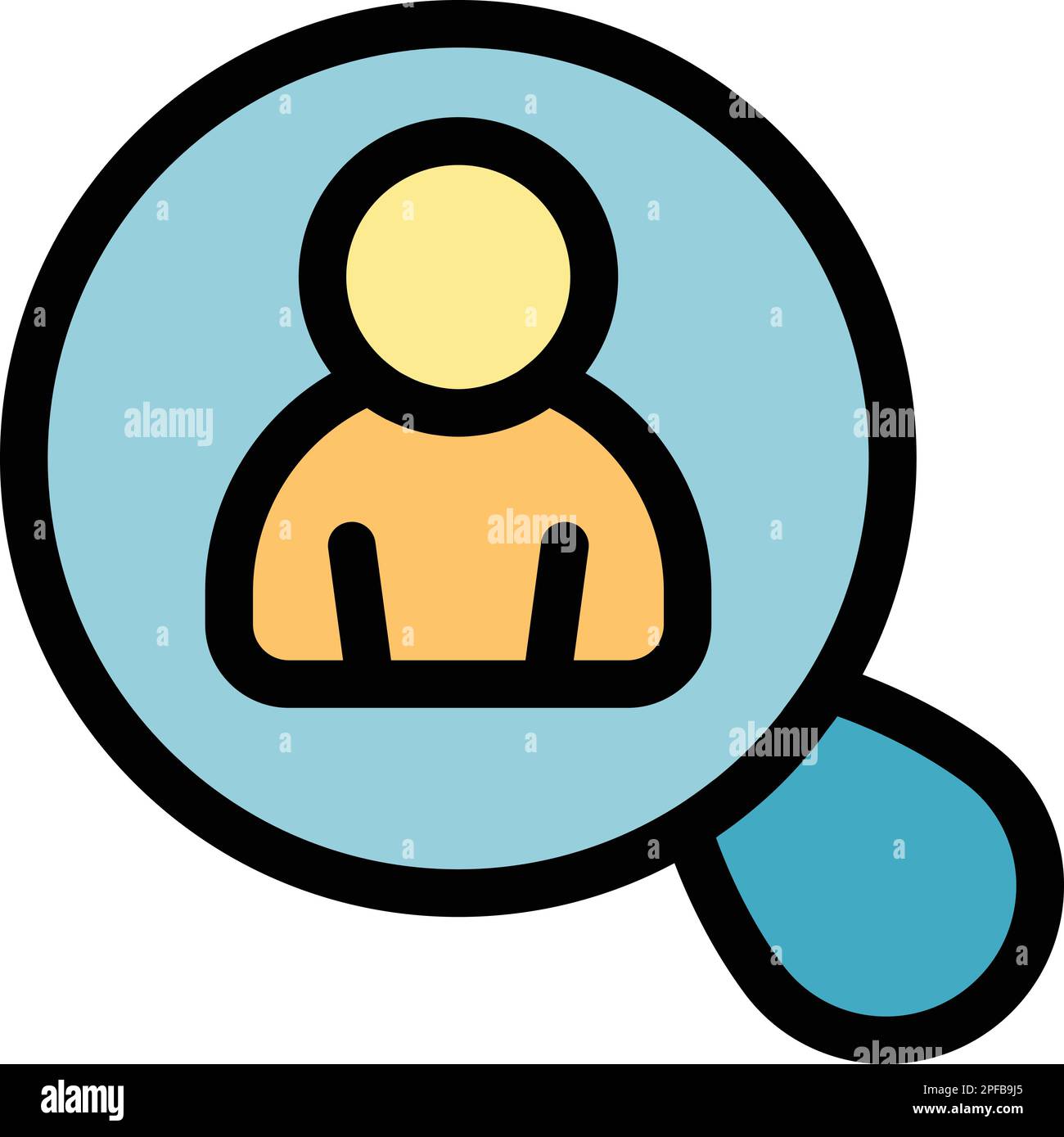 Zoom user icon. Outline zoom user vector icon for web design isolated ...