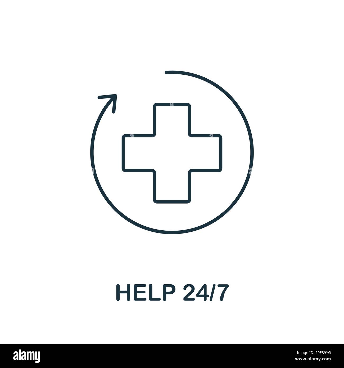 Help 24 7 line icon. Simple element from healthcare collection ...
