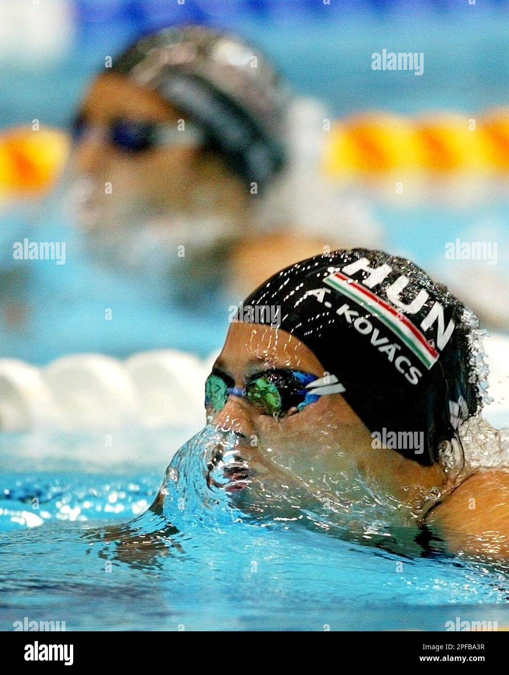 Hungarian swimmer Agnes Kovac appears during her 200 metre breaststroke ...