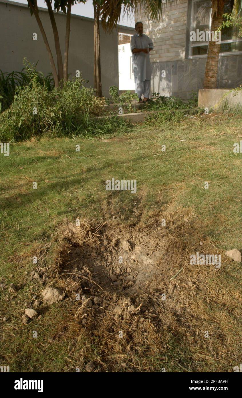 Damage where a hand grenade exploded is seen at the United Nations Food ...