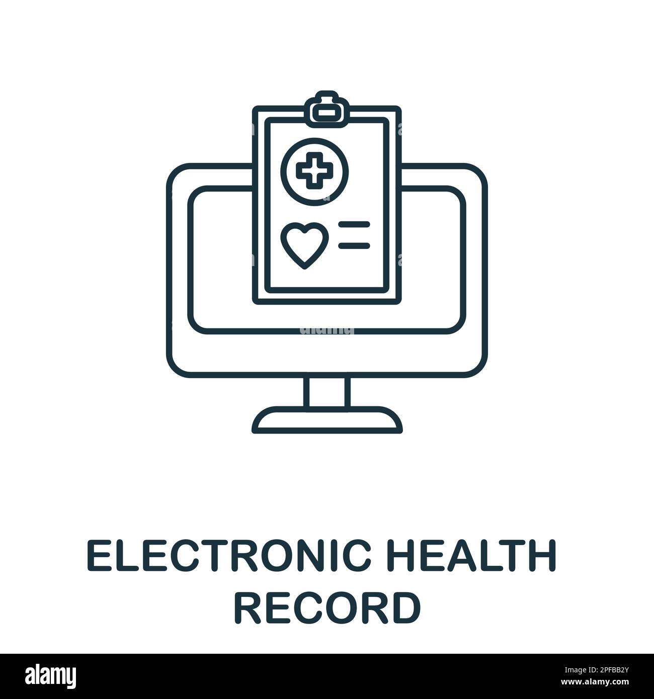 Electronic Health Record outline icon. Simple element from healthcare ...