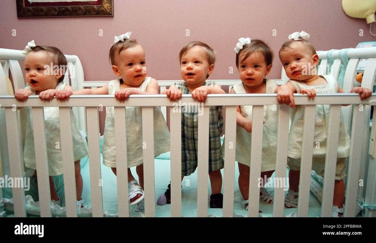 The Ervin quintuplets, from left, Jacqueline, Amber, Braswell, Taylor ...