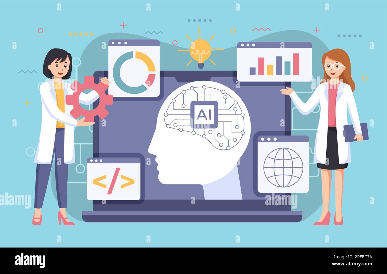 Artificial intelligence design vector. AI technology and cyber ...