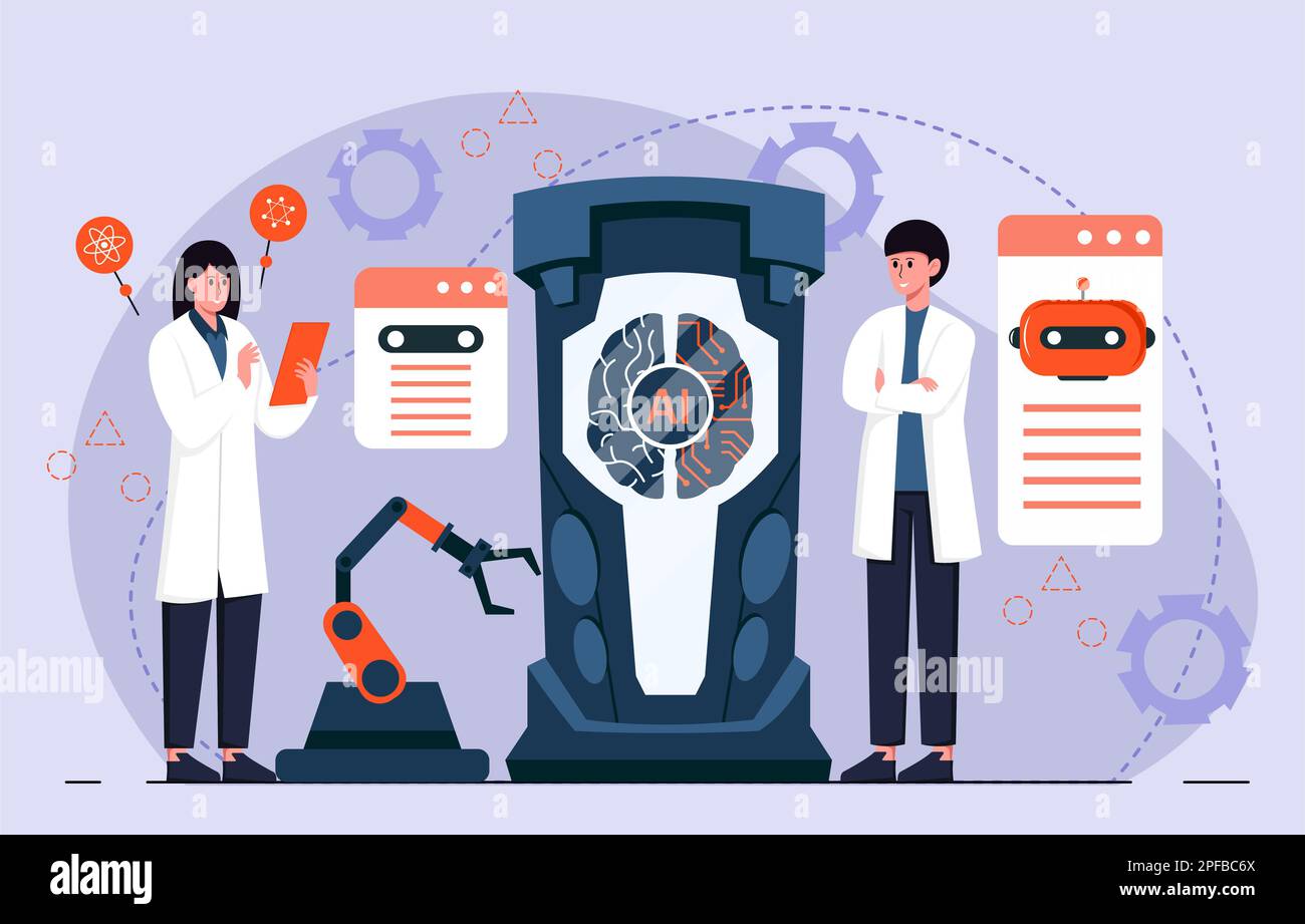 Artificial intelligence design vector. AI technology and cyber ...