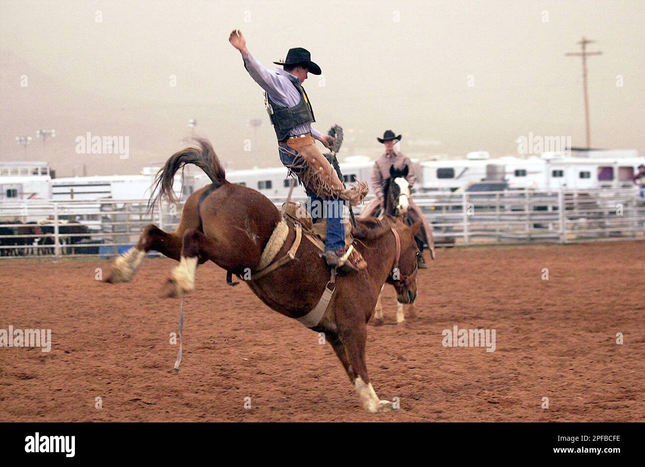 Will Morris, a saddle bronc rider with the New Mexico High School Rodeo ...