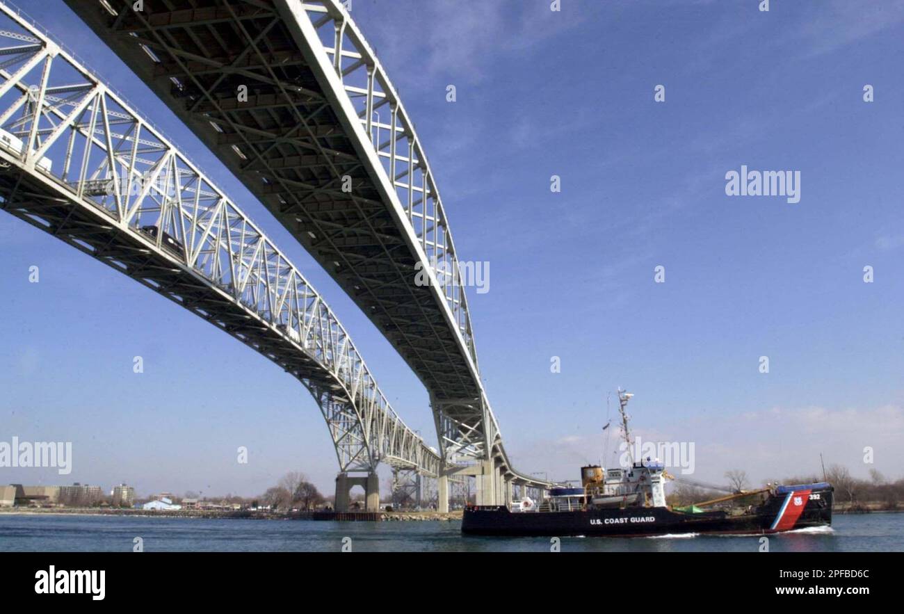 The Coast Guard cutter Bramble heads southbound into the St. Clair ...