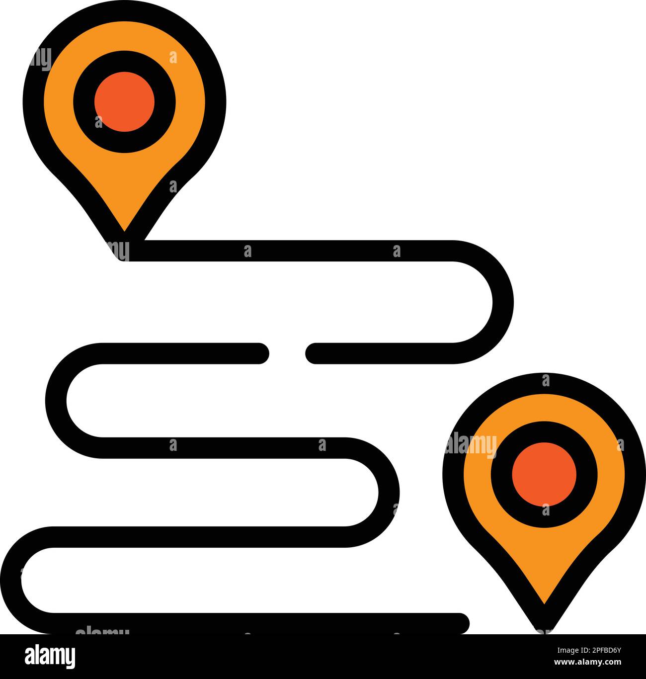Swimming route icon. Outline Swimming route vector icon for web design ...