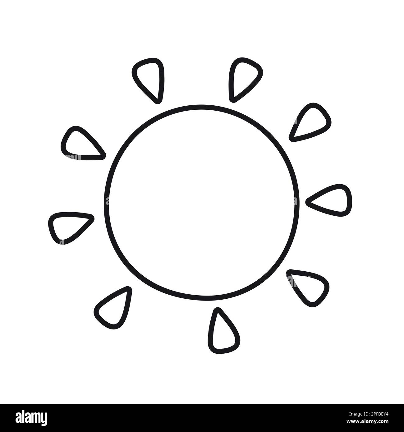Vector flat hand drawn outline sun Stock Vector Image & Art - Alamy