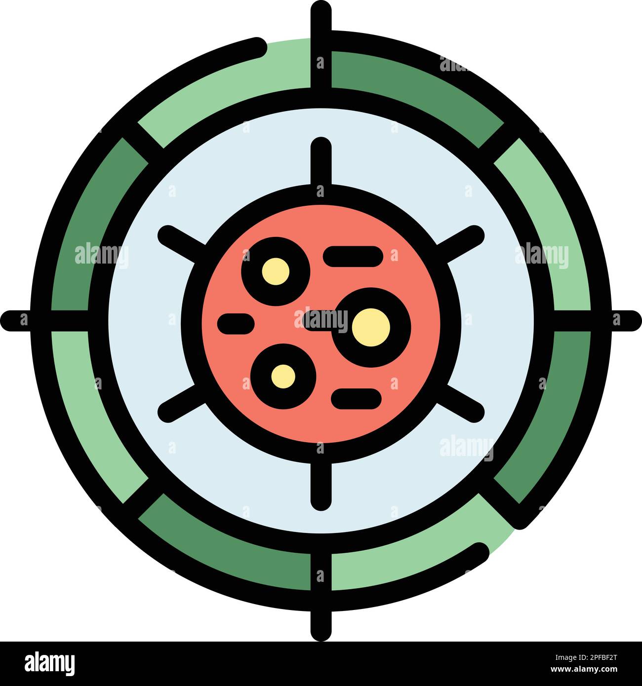 Virus target icon. Outline virus target vector icon for web design ...
