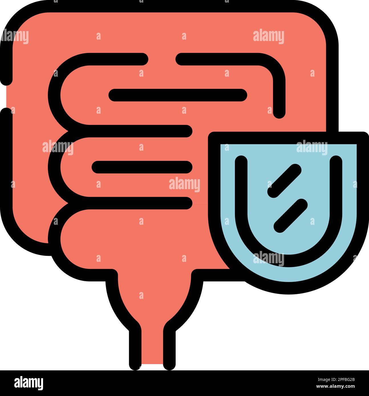 Intestine shield icon. Outline intestine shield vector icon for web ...