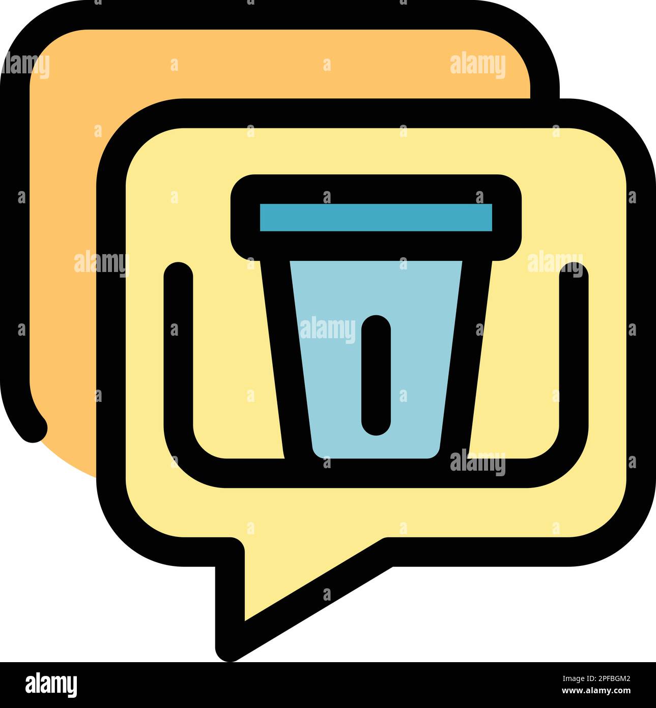 Delete chat icon. Outline delete chat vector icon for web design ...