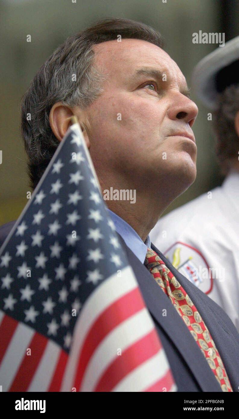 Chicago Mayor Richard M. Daley stands during a moment of silence Friday ...