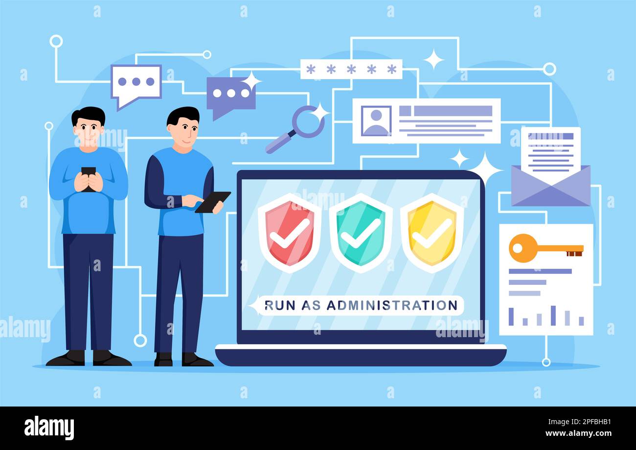 Digital Data Protection Design Vector Cyber Security Illustration 1693