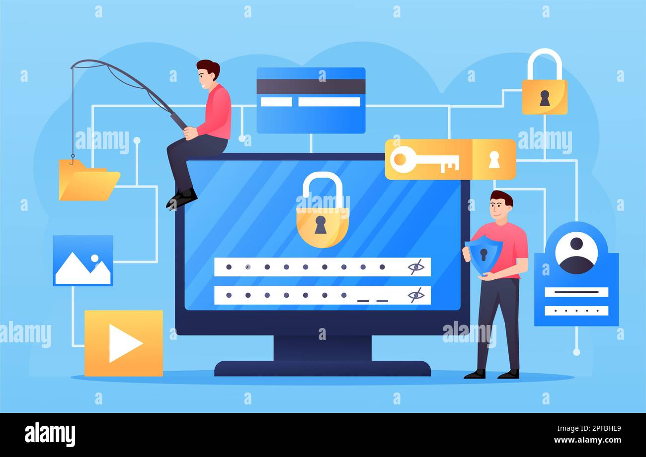 Digital data protection design vector. Cyber security illustration ...