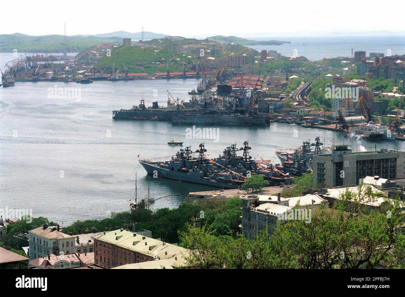 Ships dock at Golden Horn harbor in Vladivostok, Russia, June 8, 2001 ...