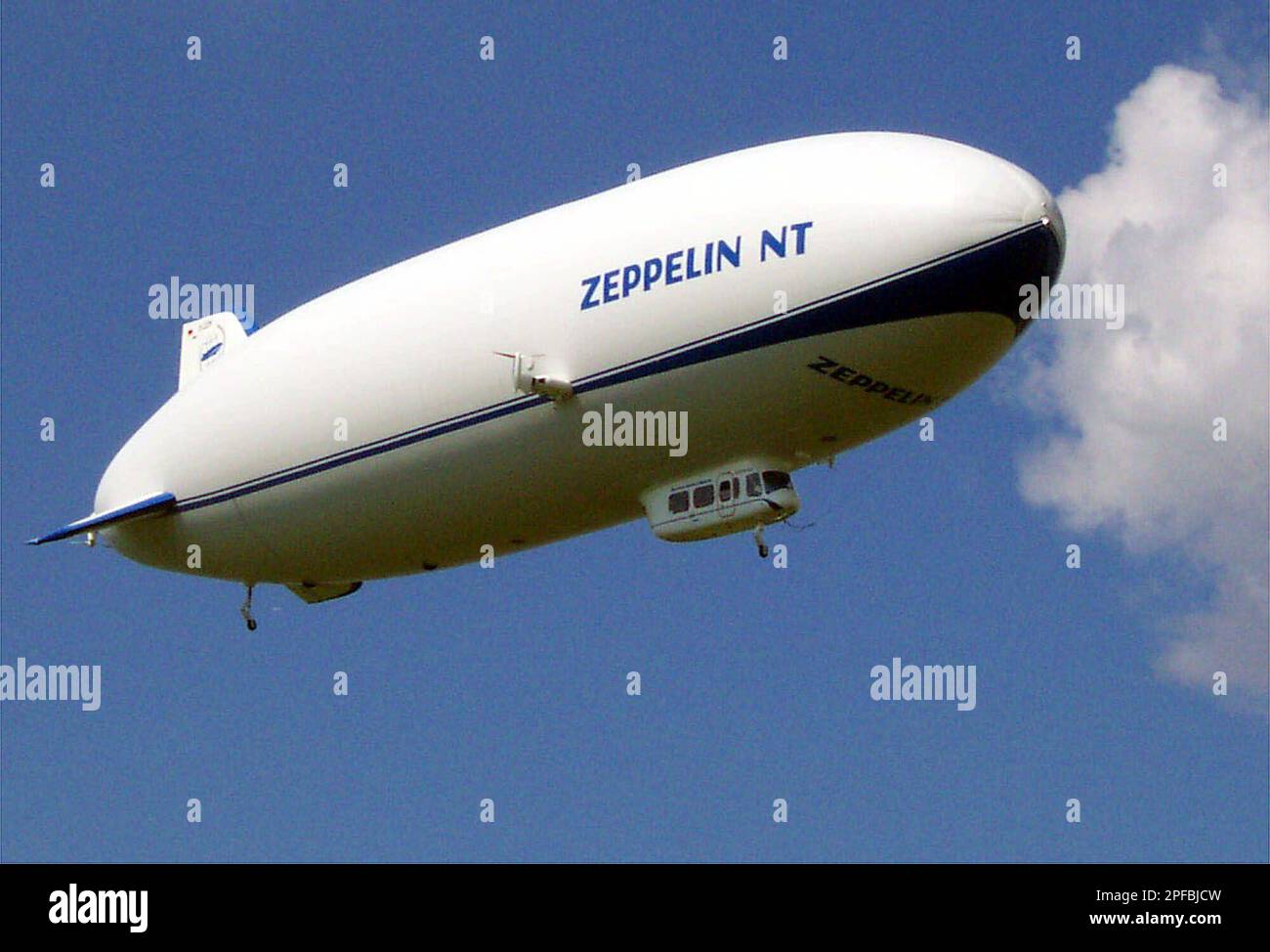 The new Zeppelin NT blimp flies over Mainau, at Lake Constance ...