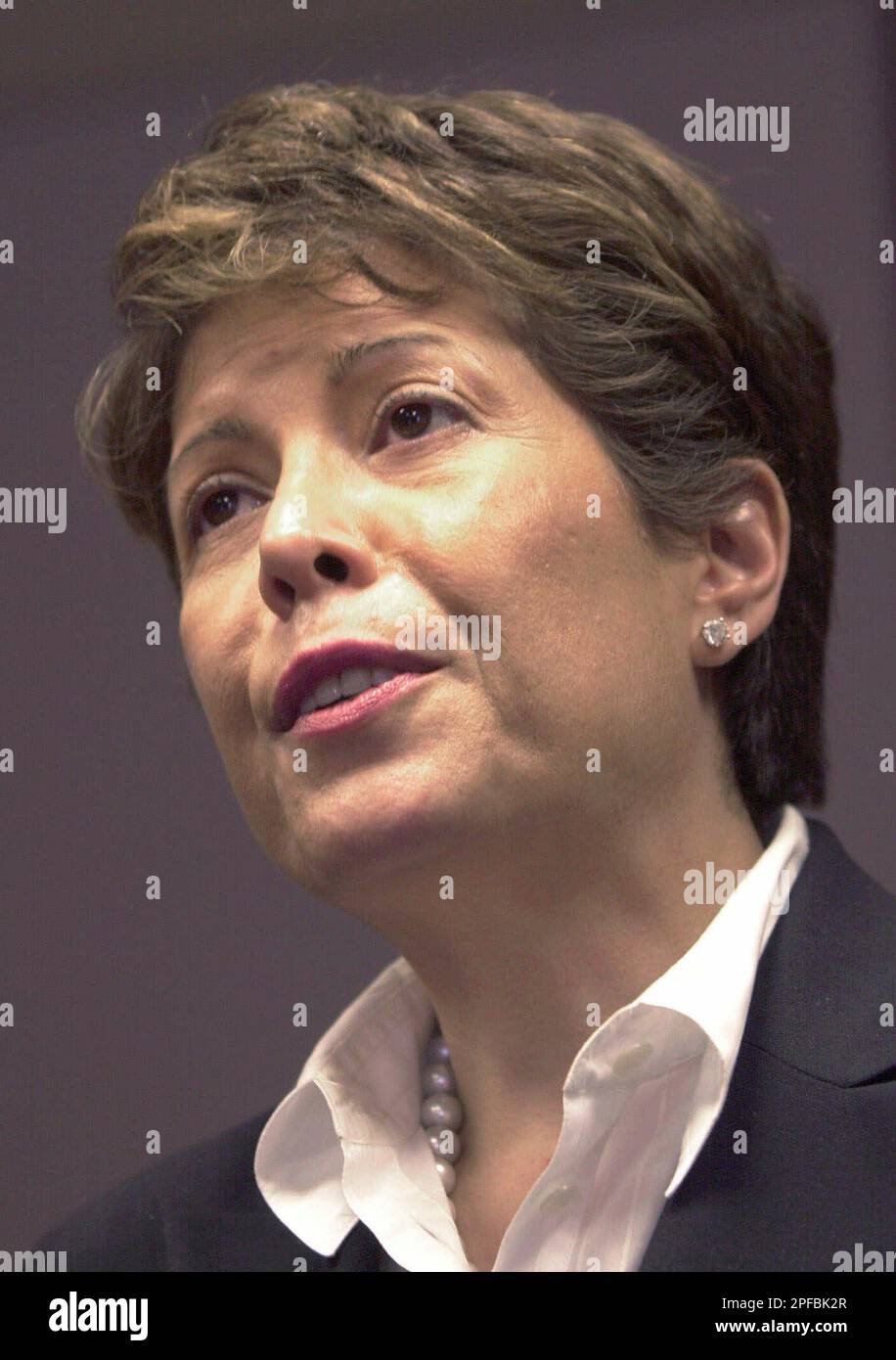 Florida First Lady Columba Bush talks to a reporter Monday, Aug. 13 ...
