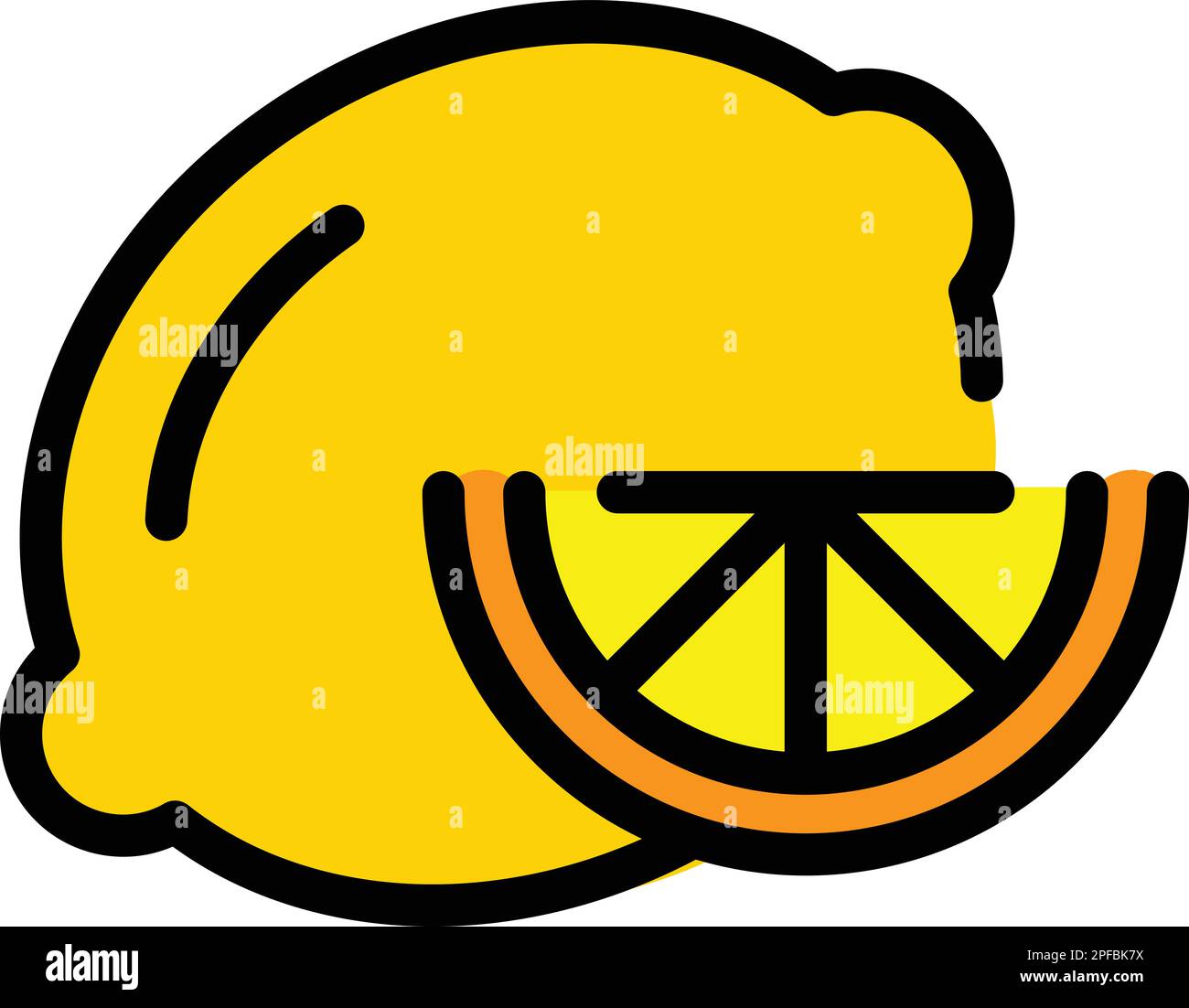 Lemon slice icon. Outline lemon slice vector icon for web design isolated on white background ...