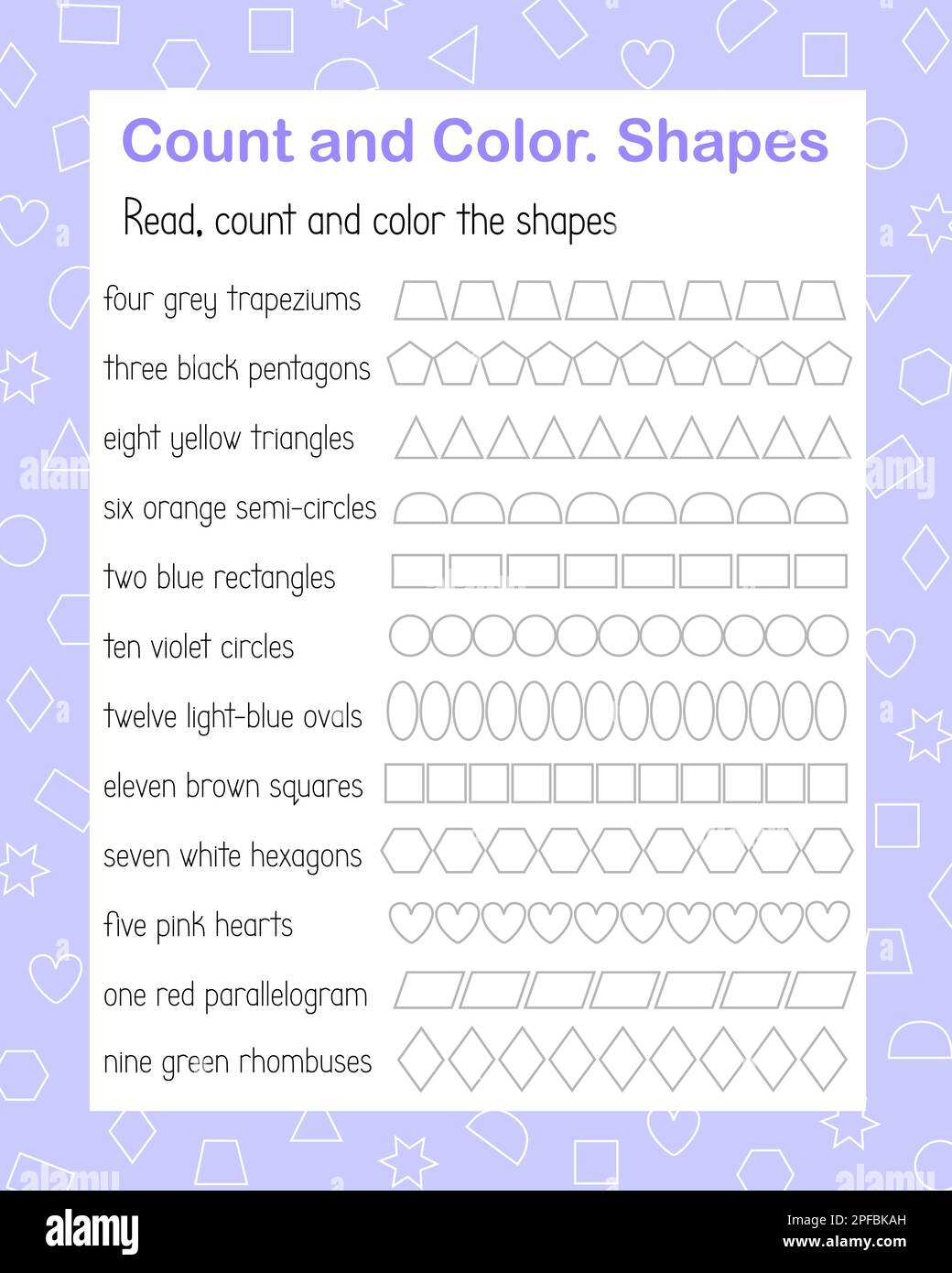 How many geometry shapes count and color game for kids forms and colors ...