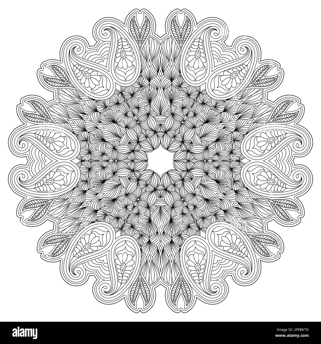 Circular mandala pattern with Paisley elements inspired by the ...