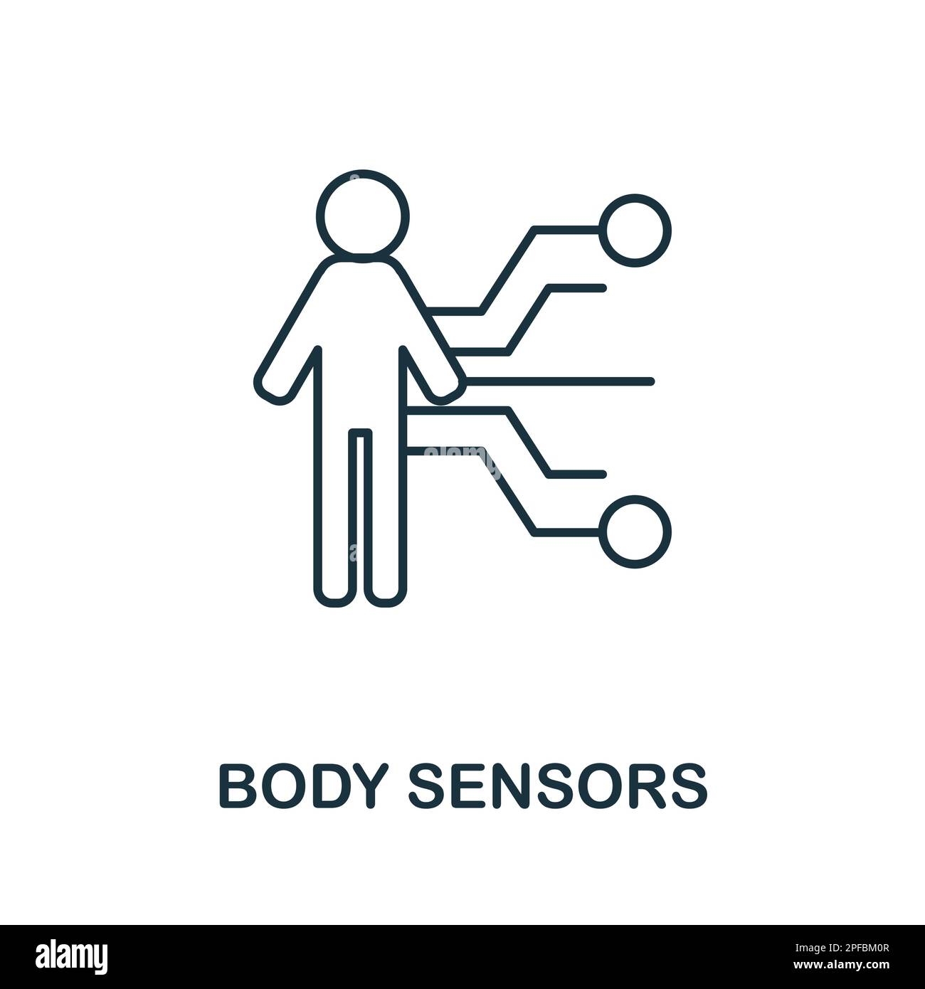 Body Sensors outline icon. Simple element from healthcare innovations ...